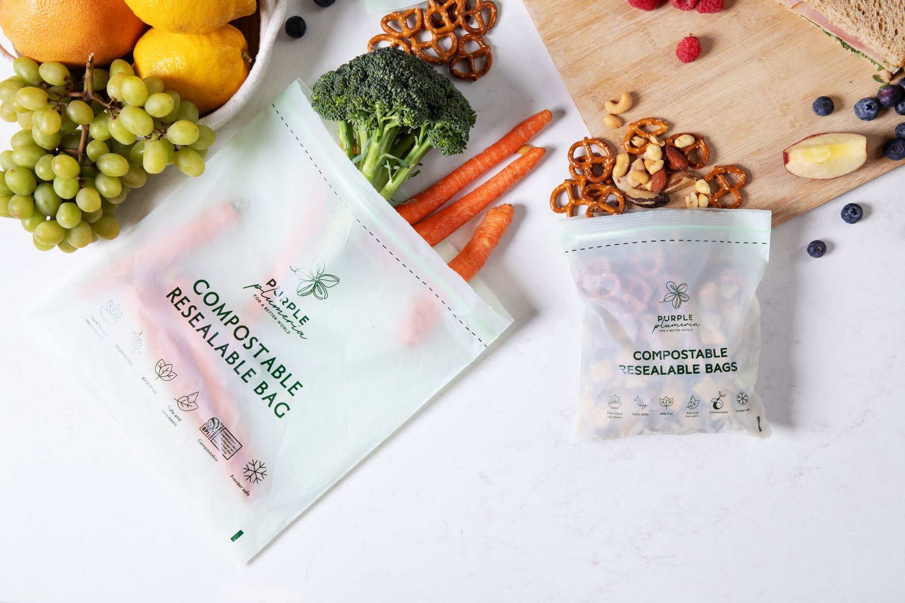 Eco-Friendly Compostable Ziplock Bags | PurplePlumeria