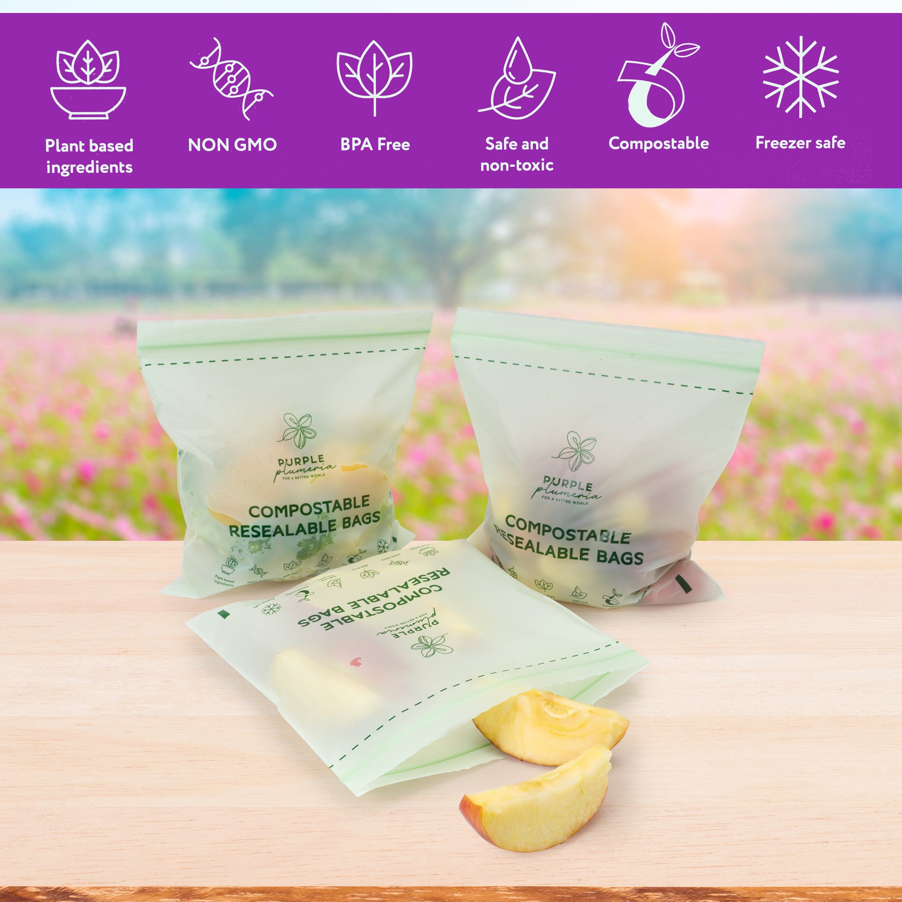 Eco-Friendly Compostable Ziplock Bags | PurplePlumeria